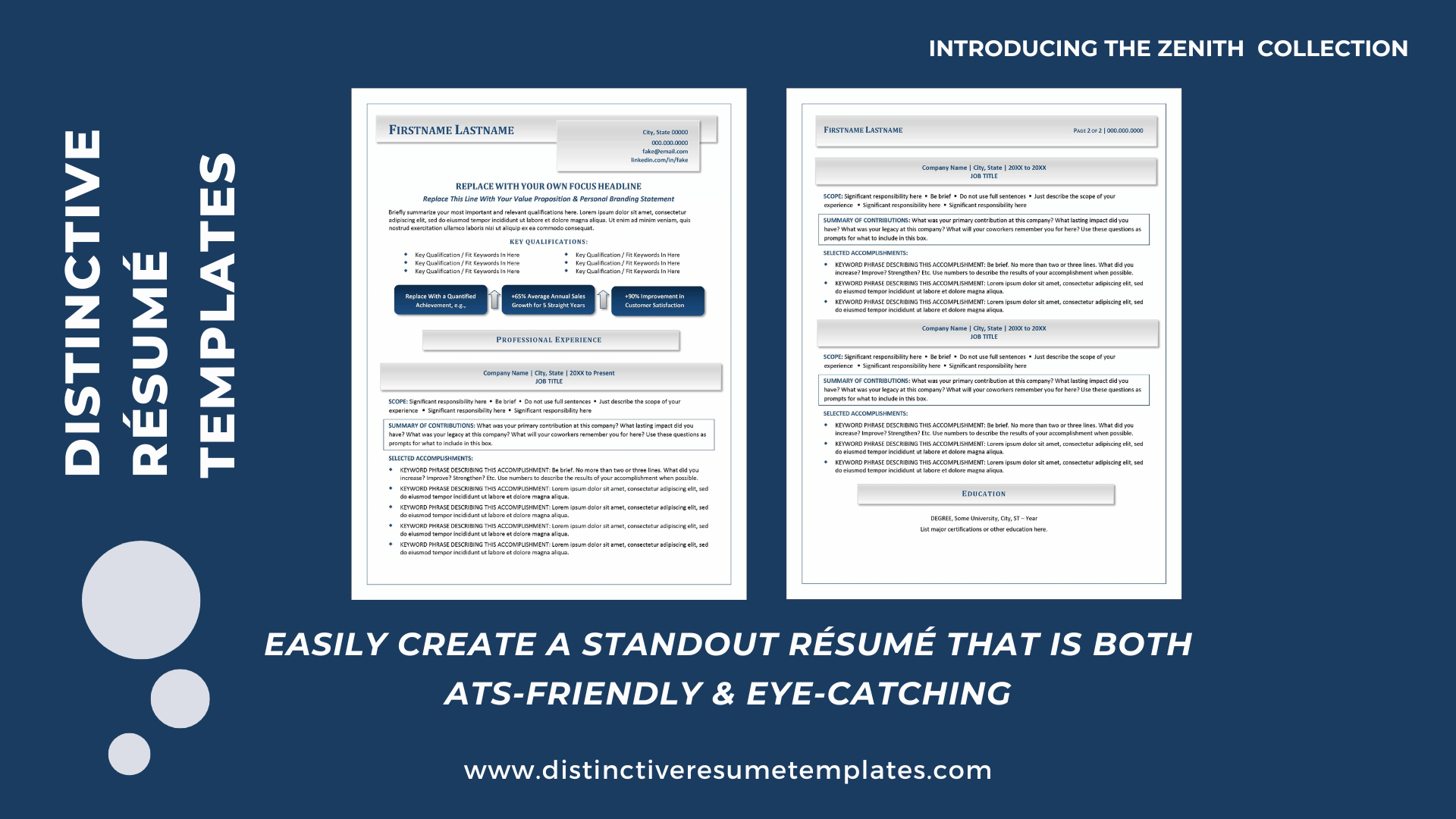 Easy-to-Customize, Sophisticated Template for Your Resume