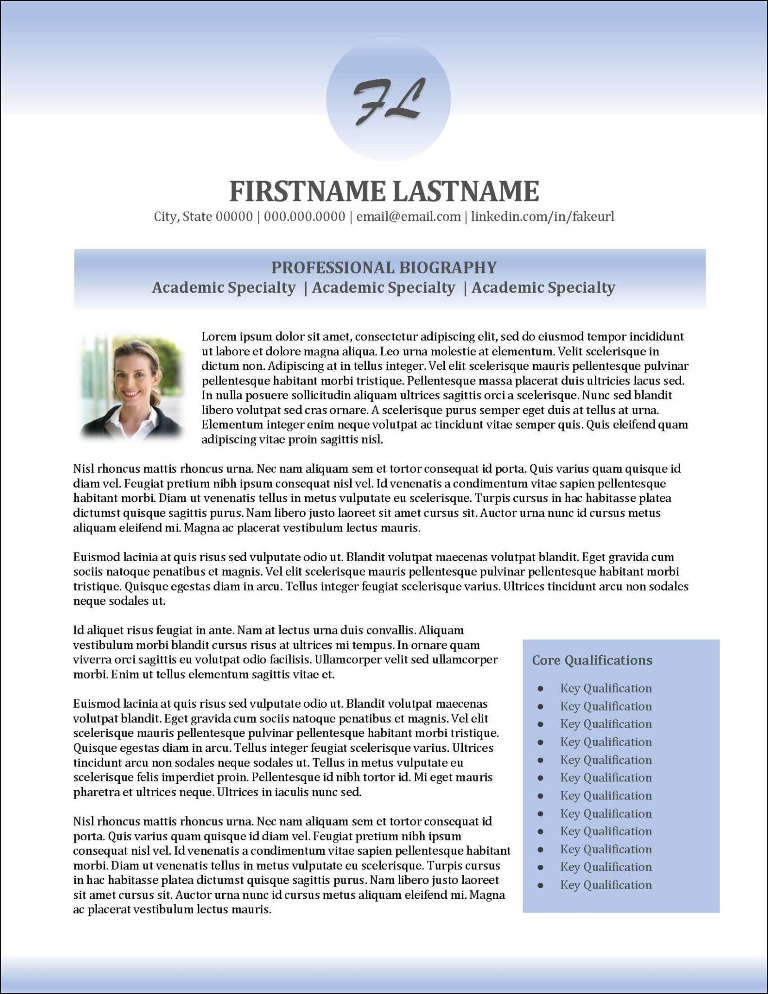 Academic Biography, References & Cover Letter Templates