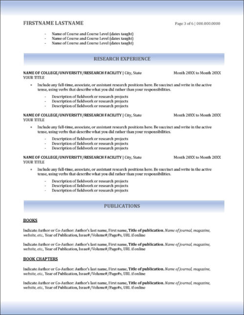 Modern Academic CV Template for Microsoft Word