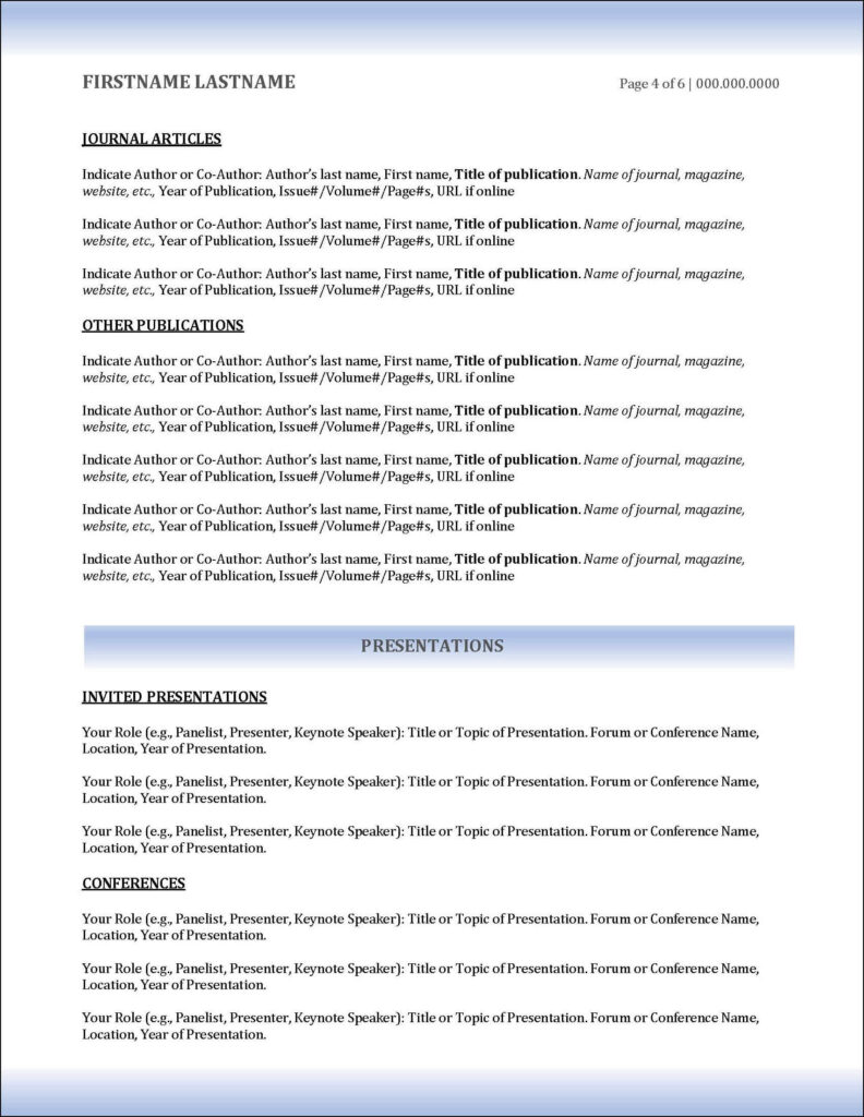 Modern Academic CV Template for Microsoft Word