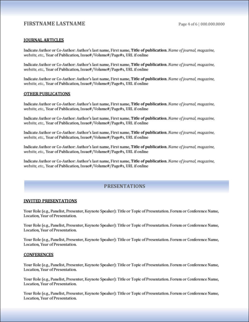 Academic Biography, References & Cover Letter Templates