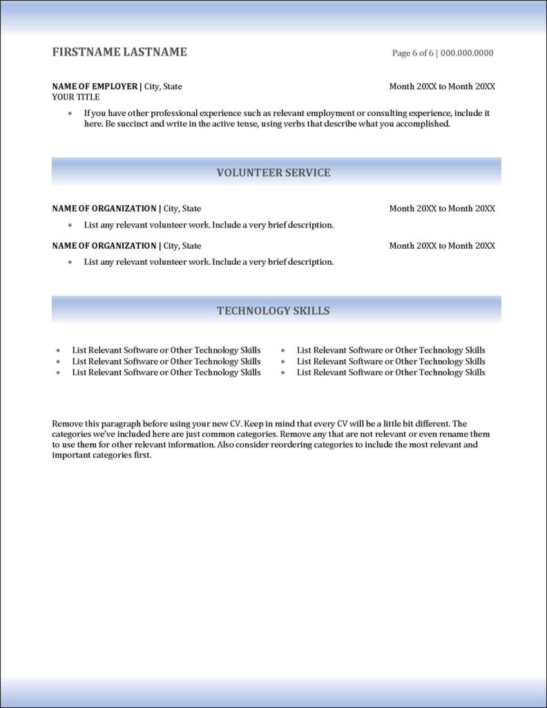 Modern Academic CV Template for Microsoft Word