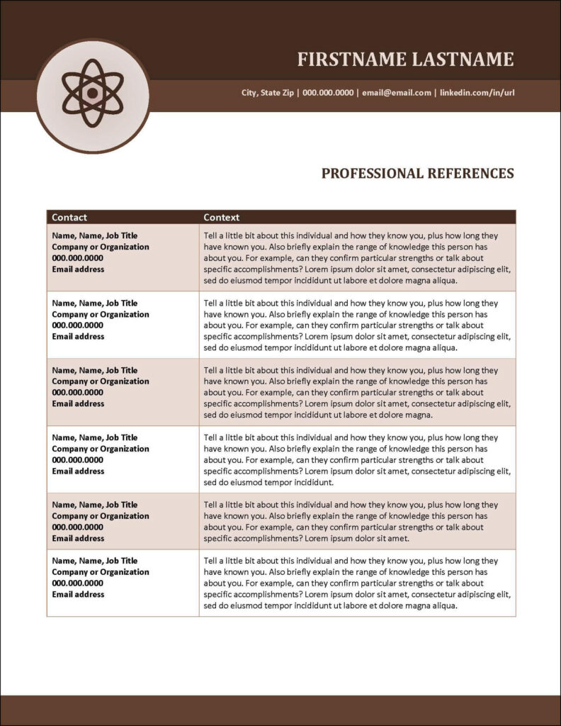 Modern Biography, References & Cover Letter Templates