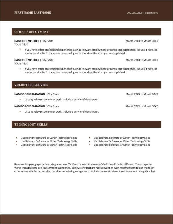 Modern Biography, References & Cover Letter Templates