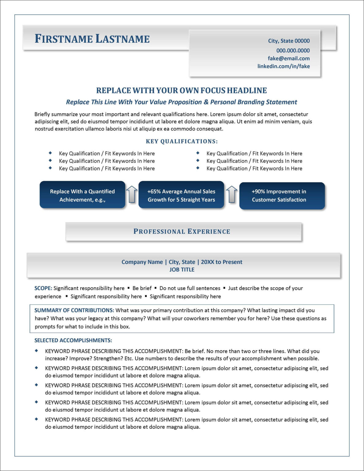 Easy-to-Customize, Sophisticated Template for Your Resume