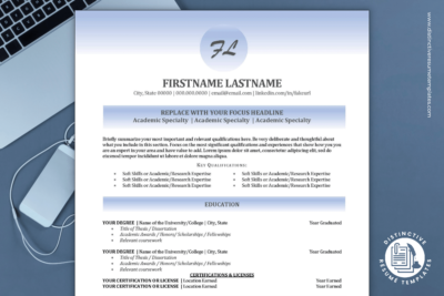 Modern Academic CV Template for Microsoft Word