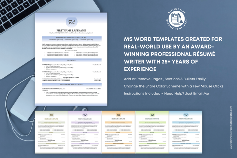 Modern Academic CV Template for Microsoft Word