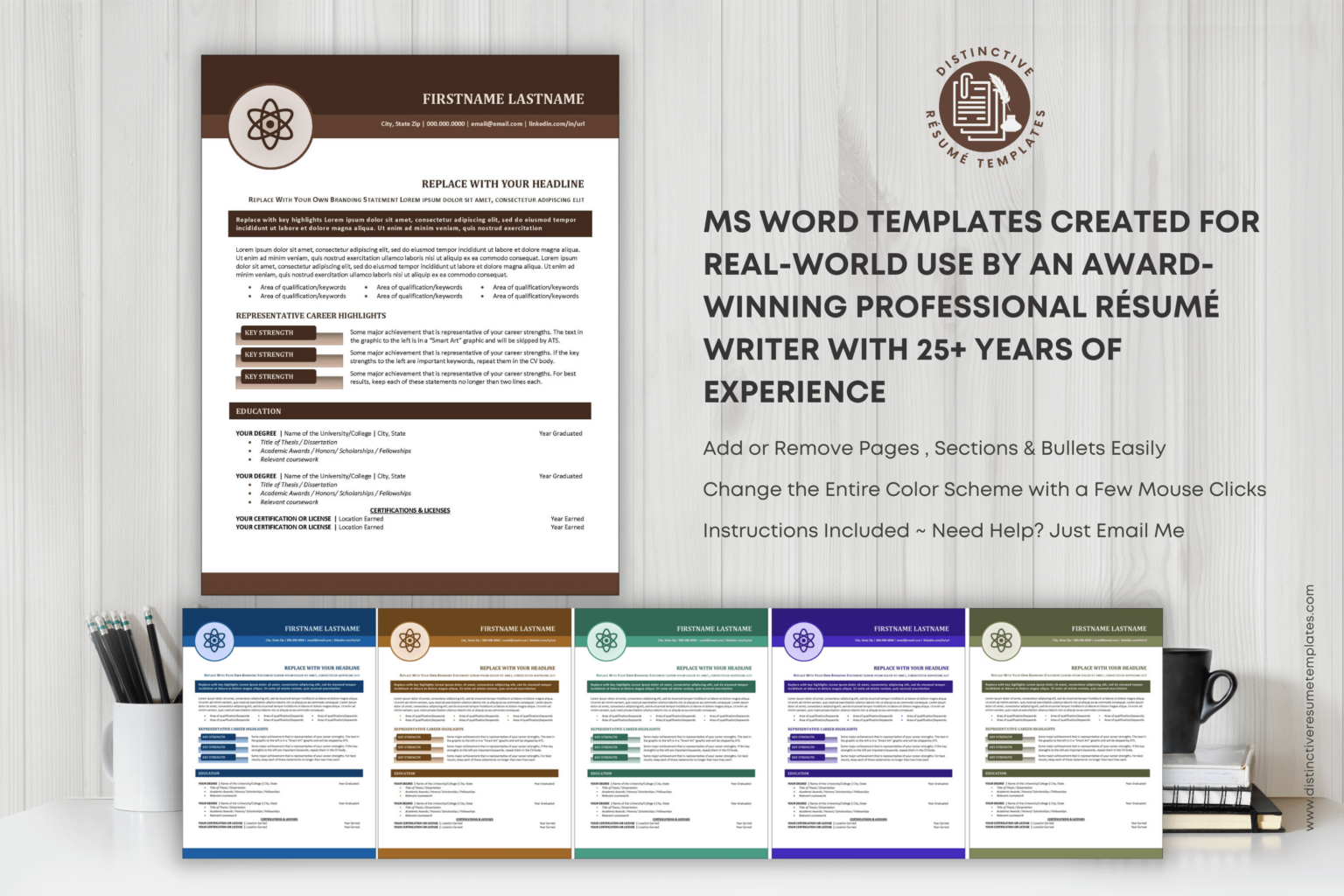 Attention-Getting & Modern CV Template for Microsoft Word