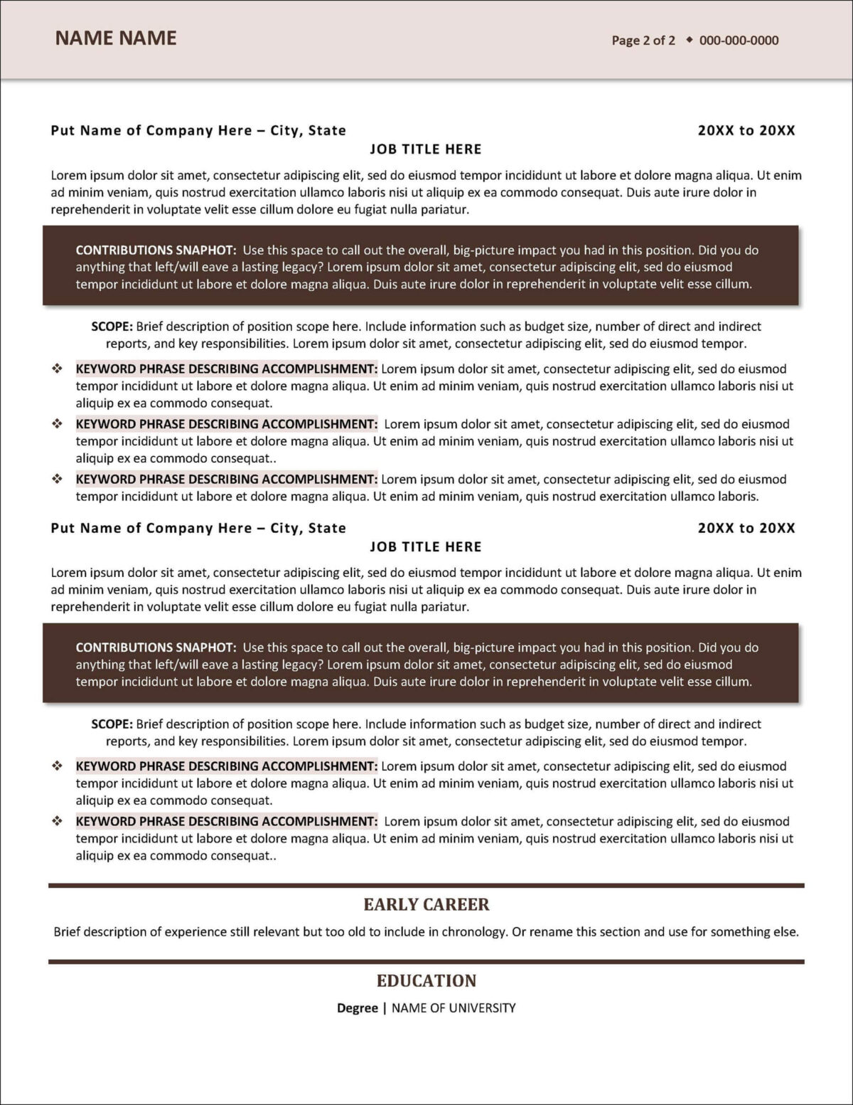 Resume Addendum, Biography, References & Cover Letter Templates