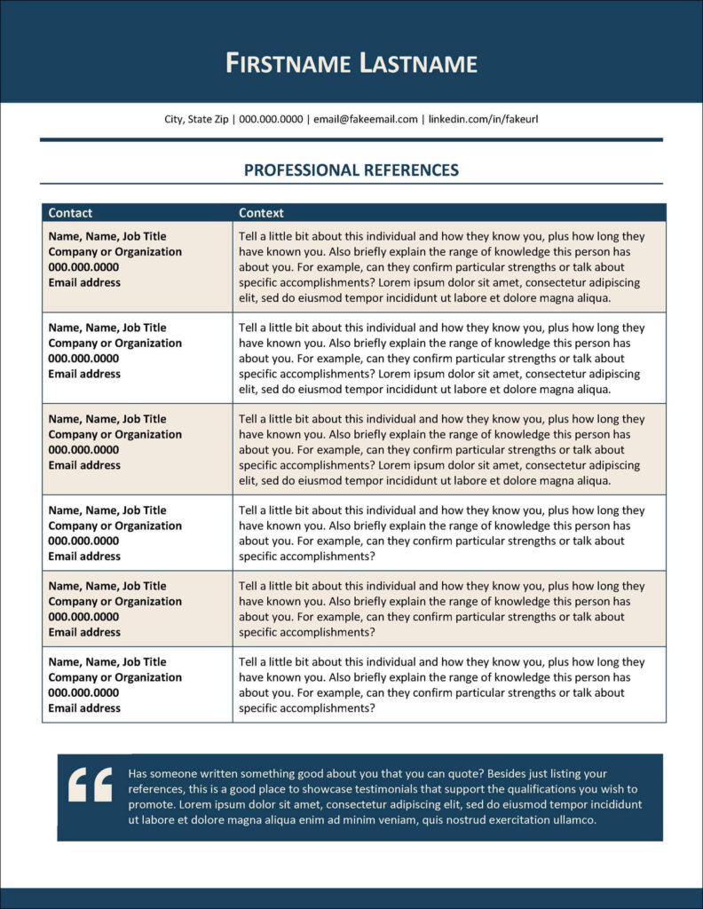 Assured Return Biography, References & Letterhead Templates