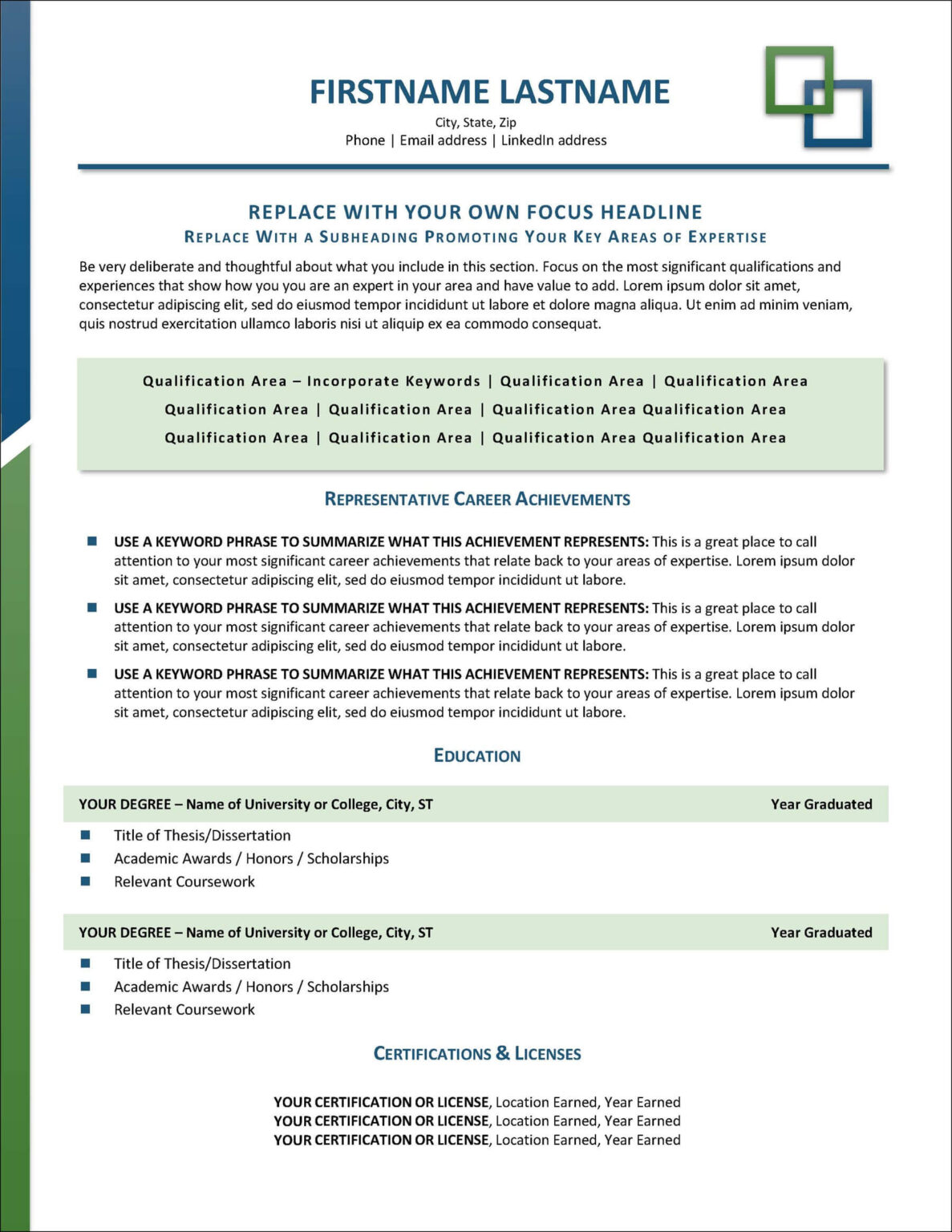 Custom-Designed Professional CV Template for MS Word