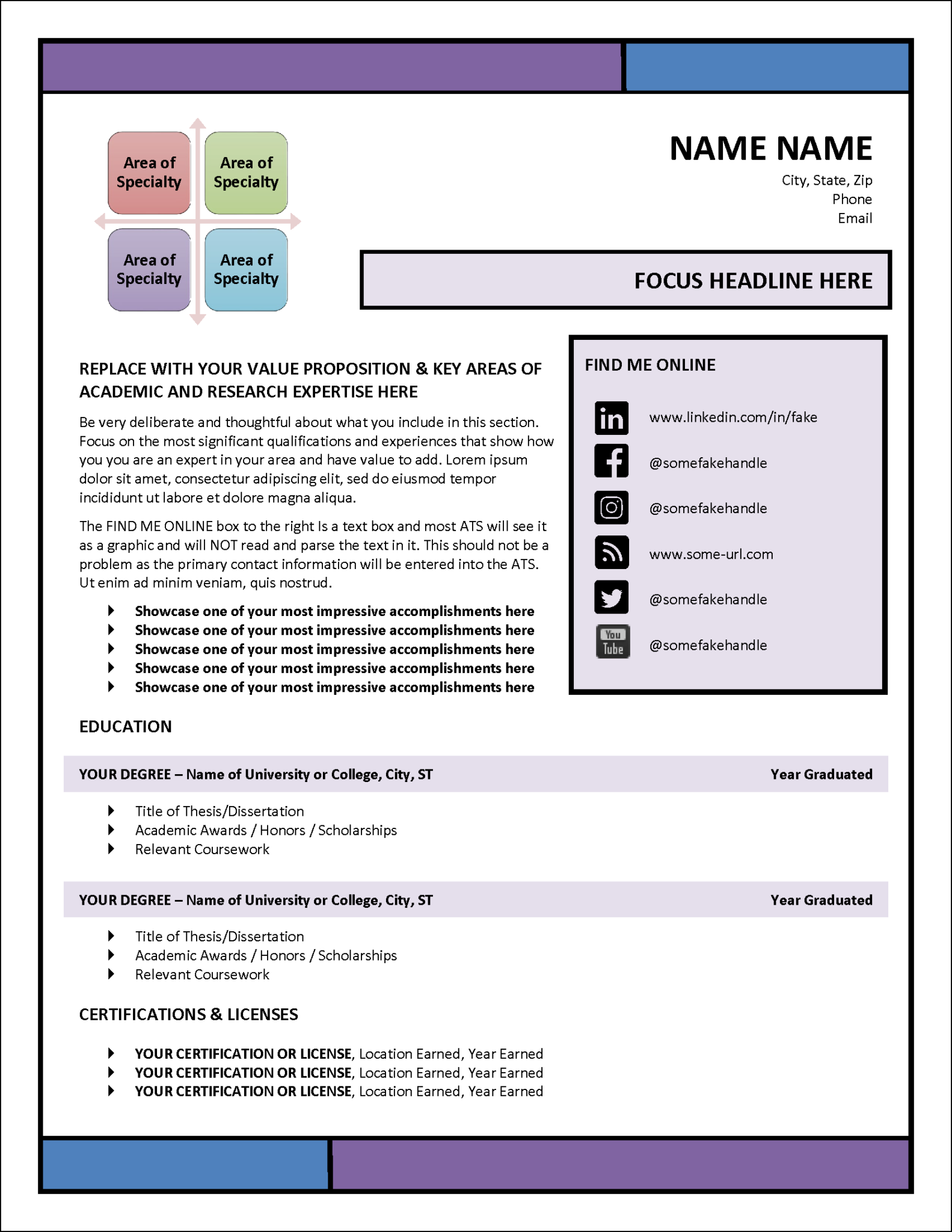 Eye-Catching Contemporary CV Template for Microsoft Word