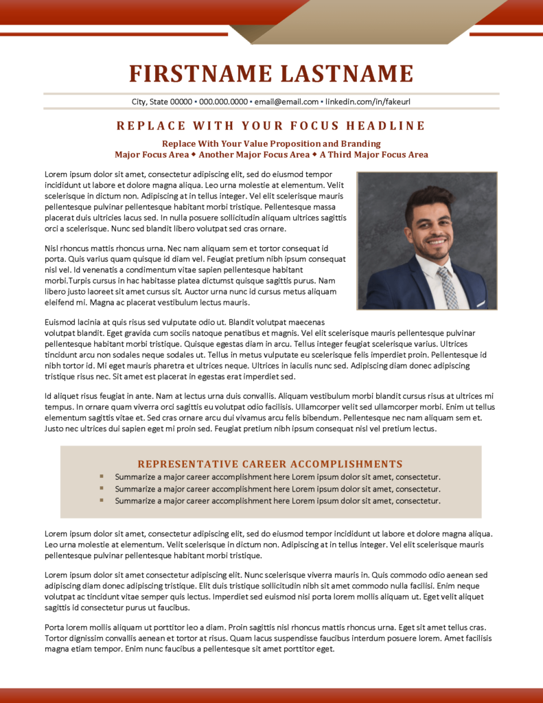 Business Executive Resume Template for MS Word - Distinctive Resume ...