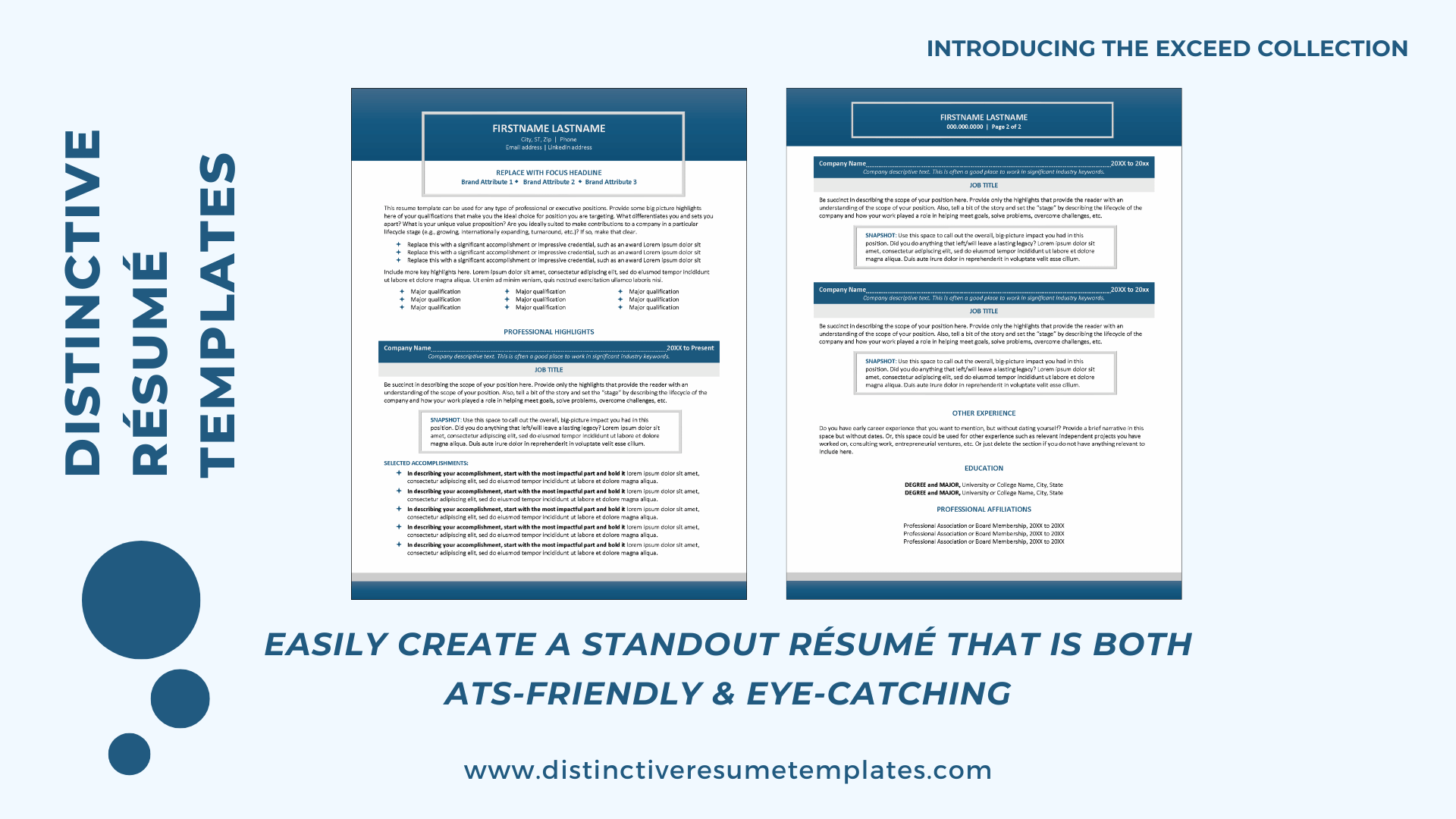 Sophisticated Executive Resume Template for MS Word