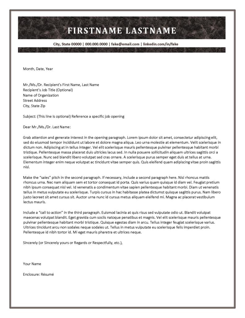 Modern Classic Executive Profile, Bio, References & Letter Templates