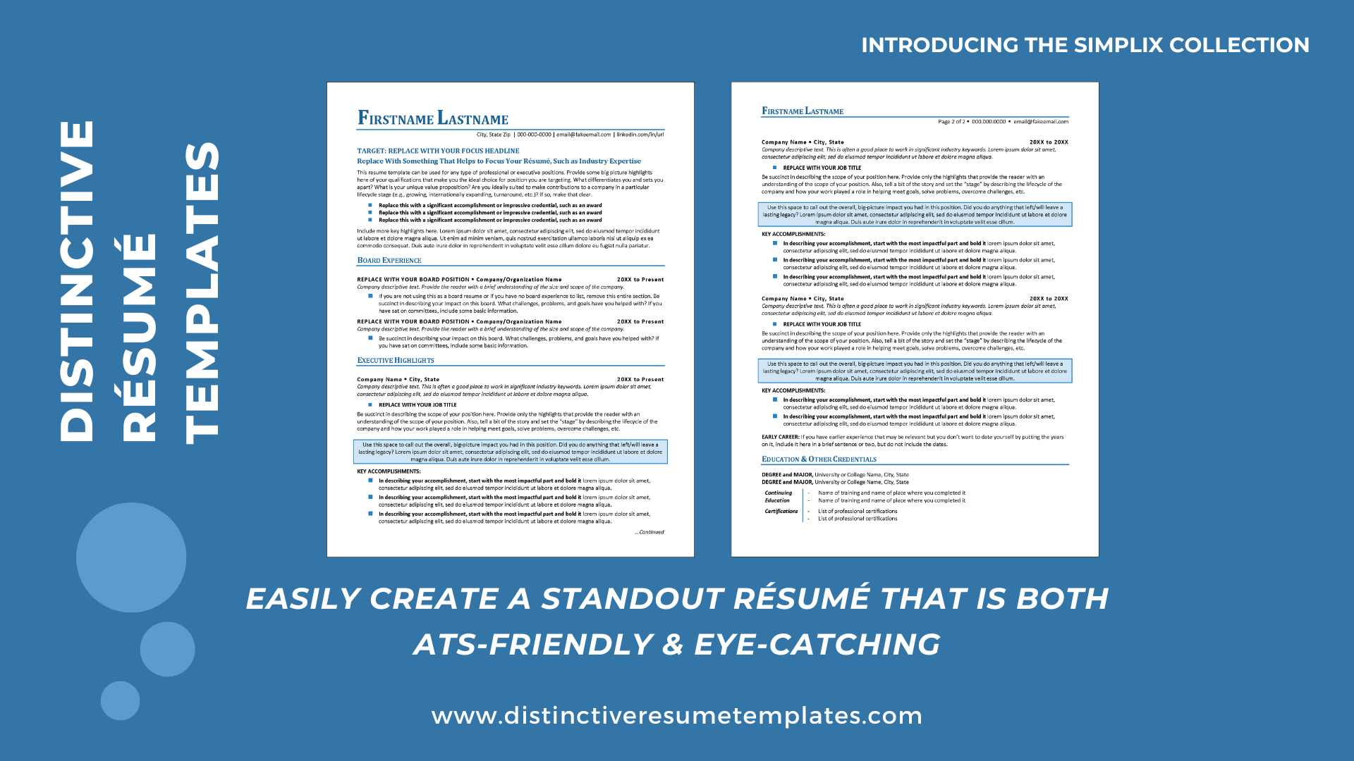 Simple Executive Resume Template for Word