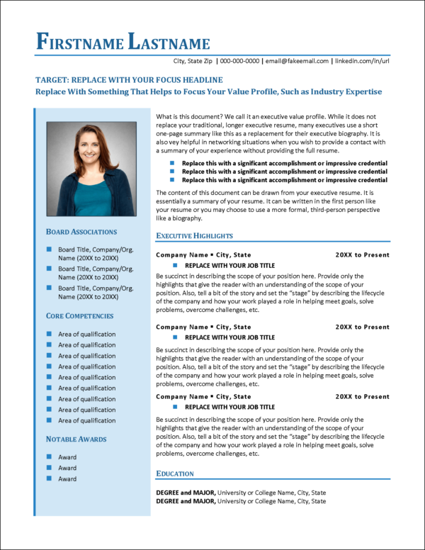 Simple Executive Resume Template for Word