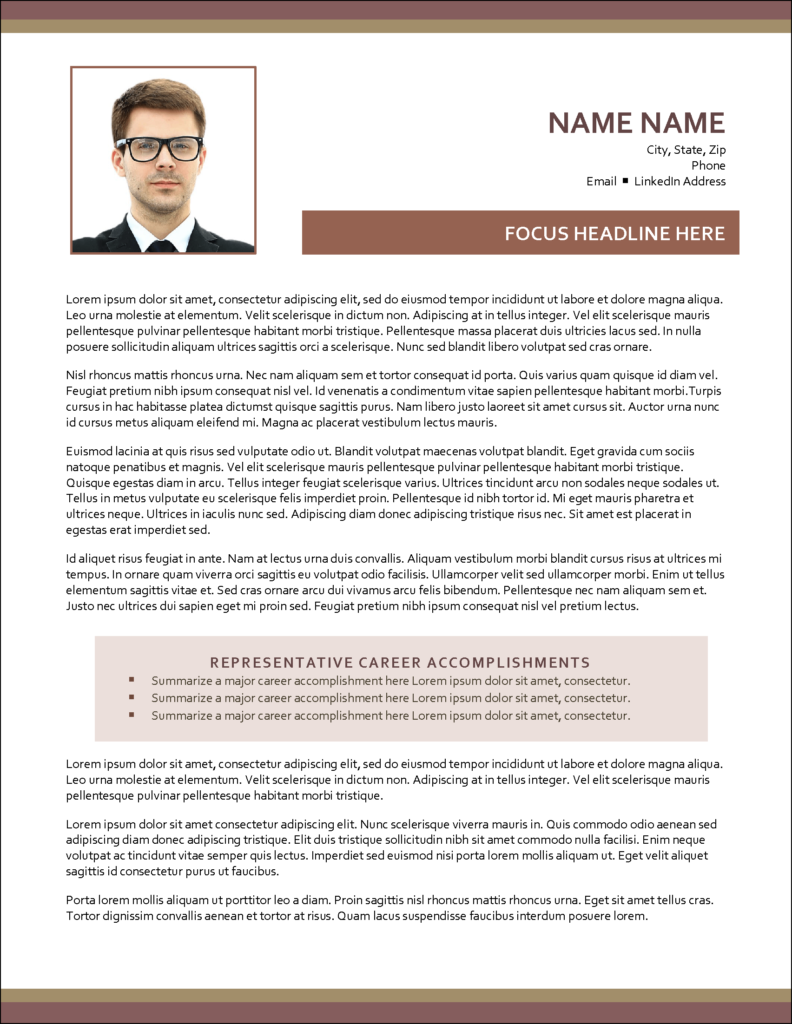 MS Word Template for a Versatile Resume Format