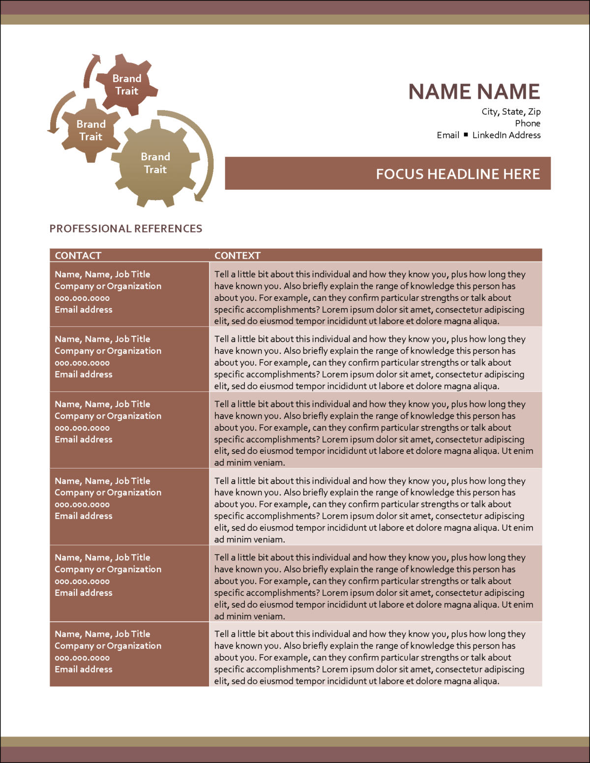 MS Word Template for a Versatile Resume Format