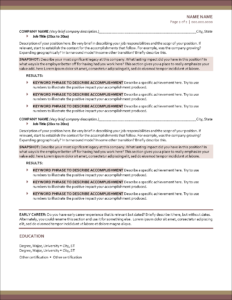 MS Word Template for a Versatile Resume Format