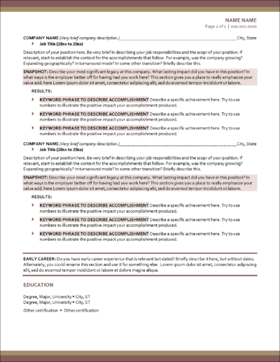 Versatile Executive Profile, Bio, References & Cover Letter Templates