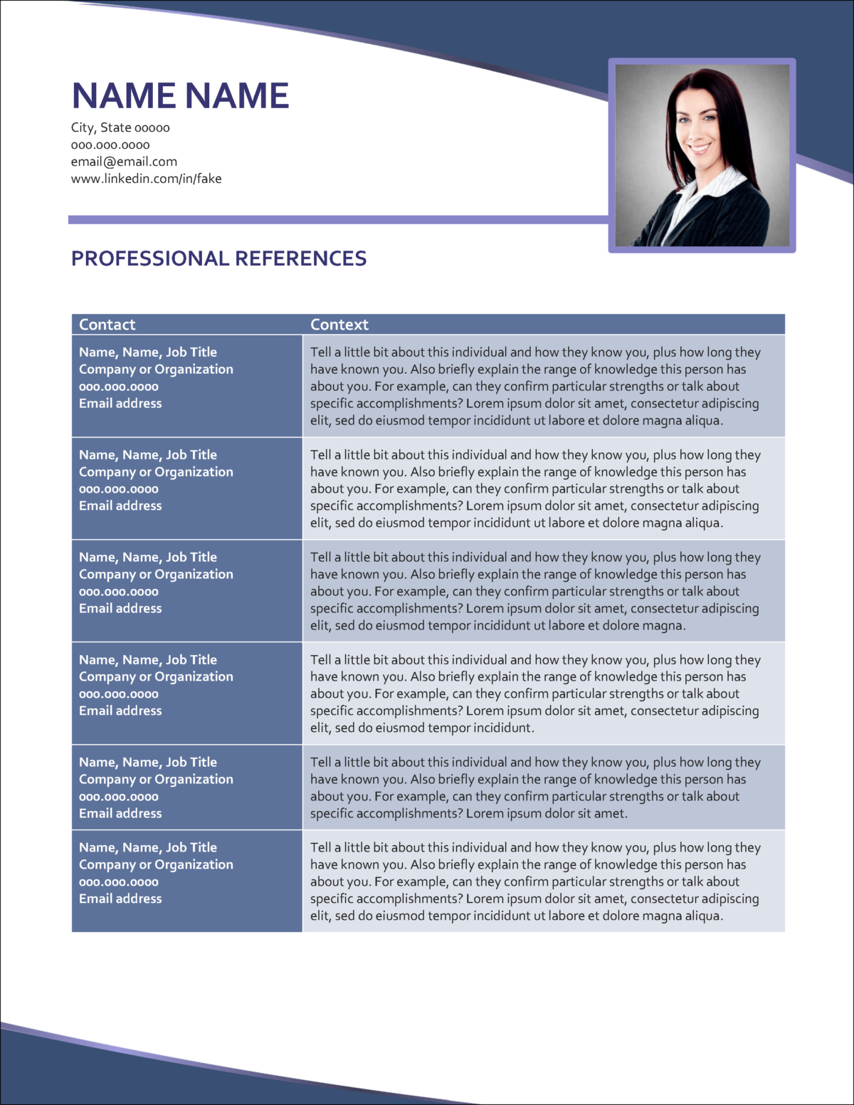 MS Word Template for Creating a Resume for Project Management