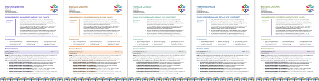 Human Resouces Profile, Biography, References & Cover Letter Templates
