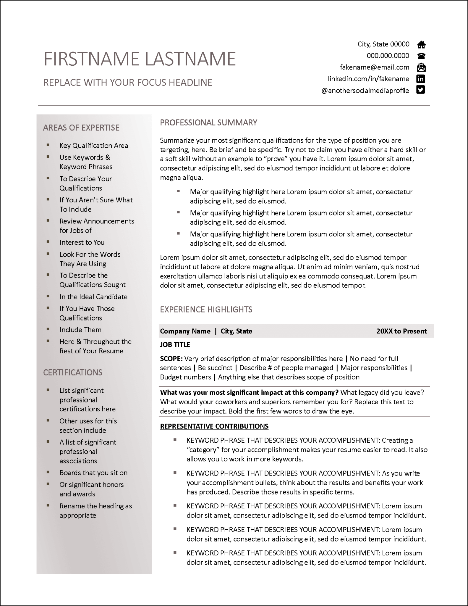 Minimalist Design Resume Template | ATS-Optimized, Easy to Use