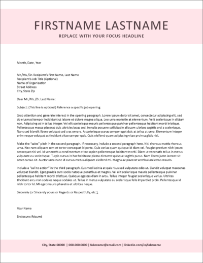 An Elegant & Attractive Pink Resume Template for Word