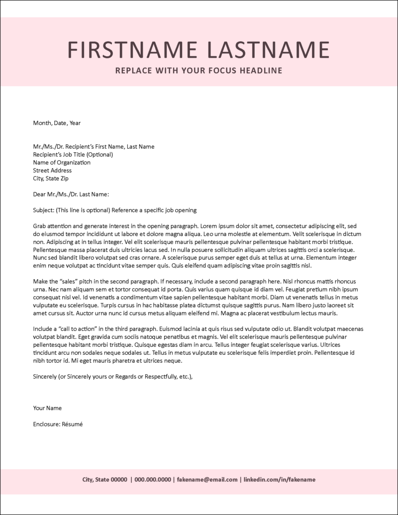 An Elegant & Attractive Pink Resume Template for Word