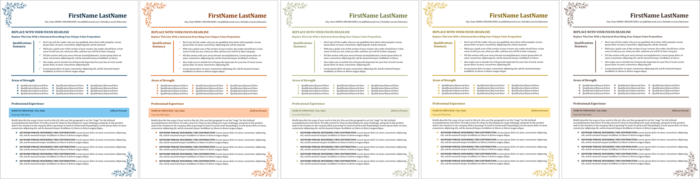 Coordinating Floral Career Document Templates for MS Word