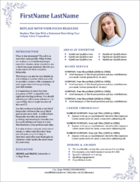 Premium Floral Resume Template for Microsoft Word