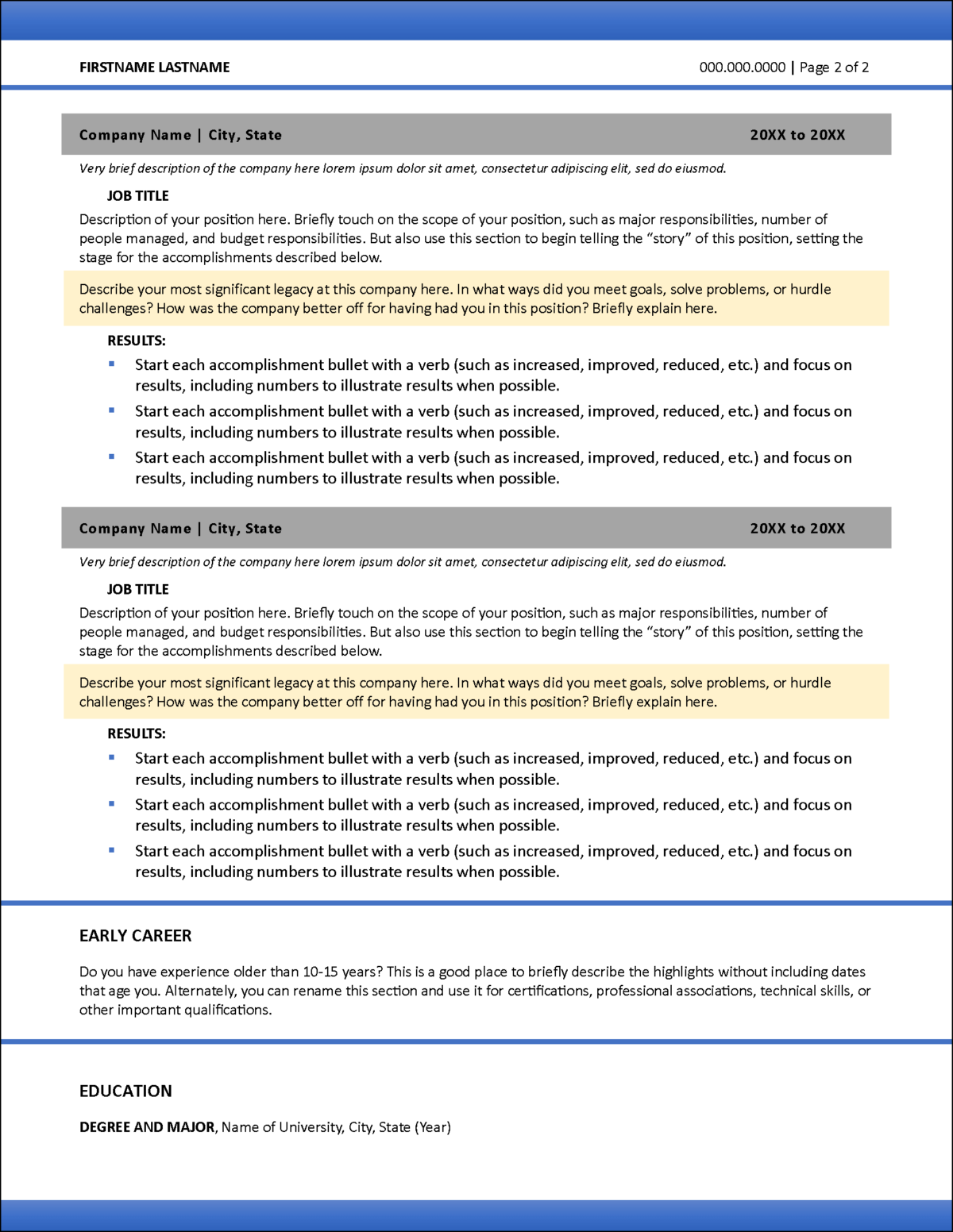 Vibrant Manager Career Templates to Make a Lasting Impression