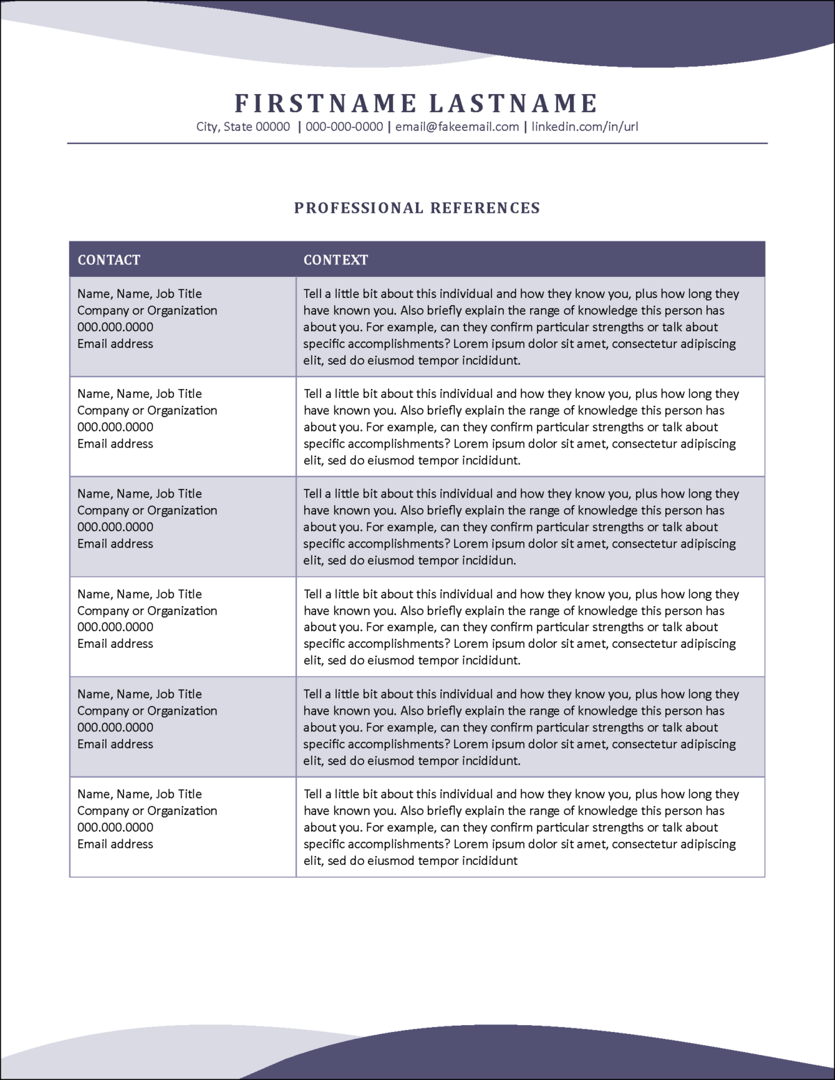Functional Format Resume Template for MS Word