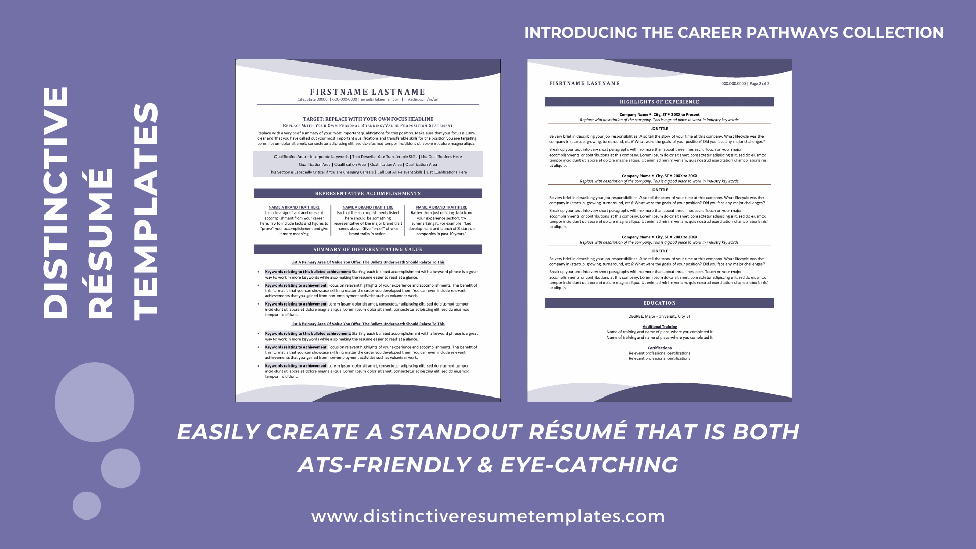 Functional Format Resume Template for MS Word