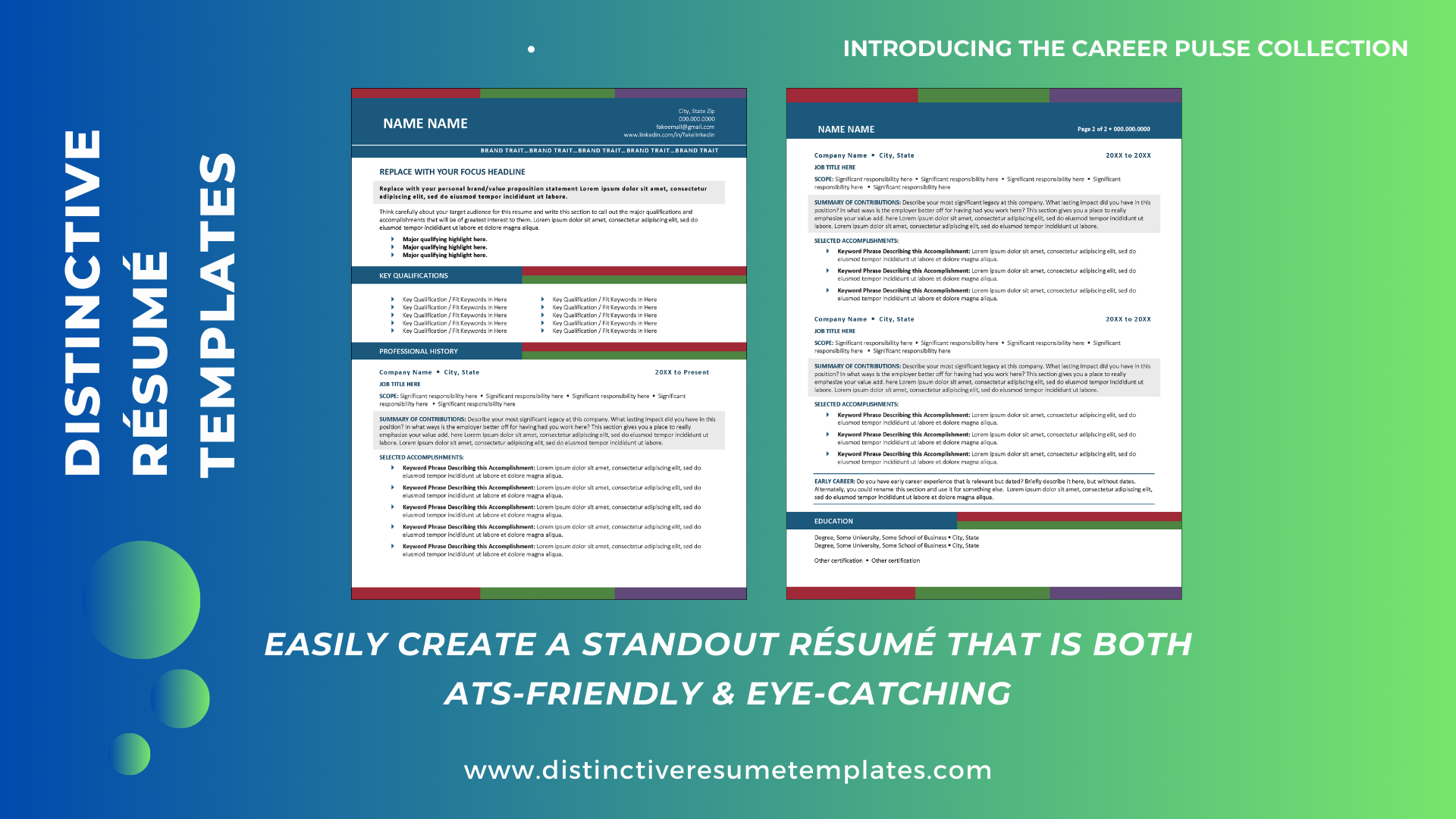 Vibrant Resume Template for MS Word