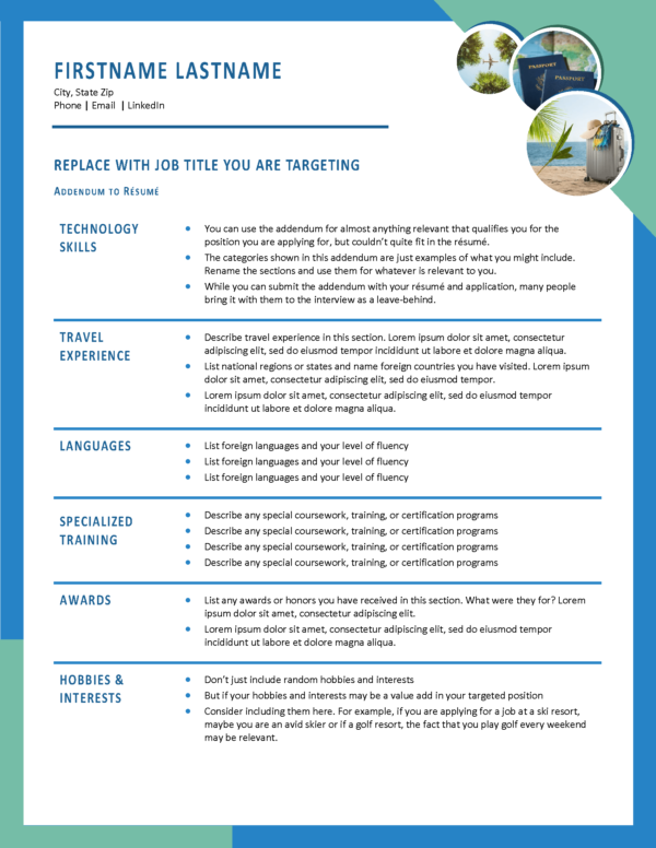 Stand Out & Get Hired With This Travel and Tourism Resume Template