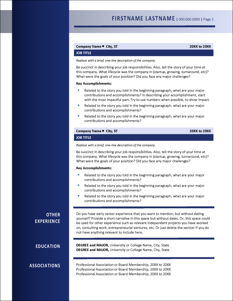 Attention-Getting Resume Template for Professional Jobs