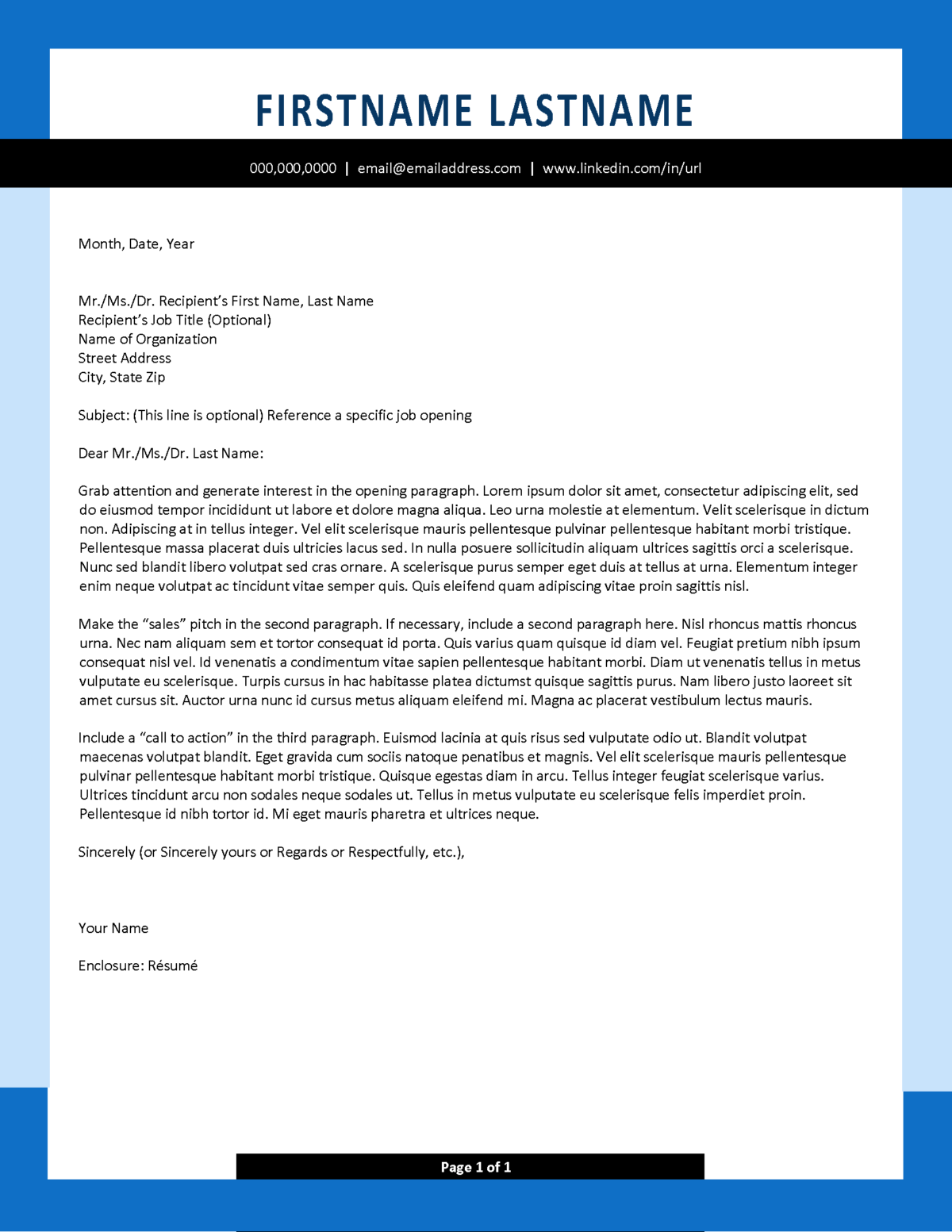 Professional Modern Resume Template | Distinctive Templates