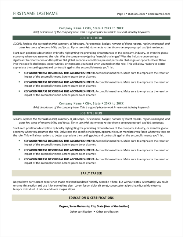 Truly Tailored Coordinating Career Templates | Distinctive Sets