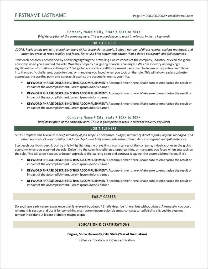 Tailored Resume: Streamlined & ATS-Friendly | Distinctive Templates