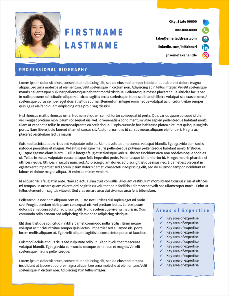 Artistic Resume for Creative Professionals | Distinctive Templates