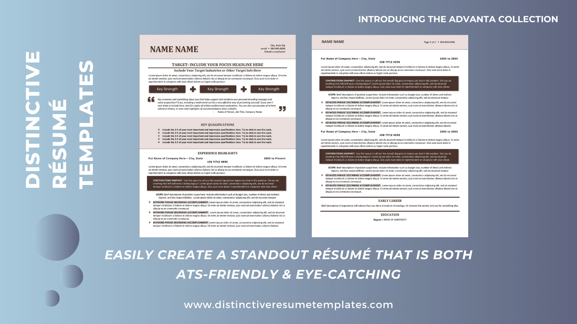 Good Resume Template for Professional & Executive Resumes