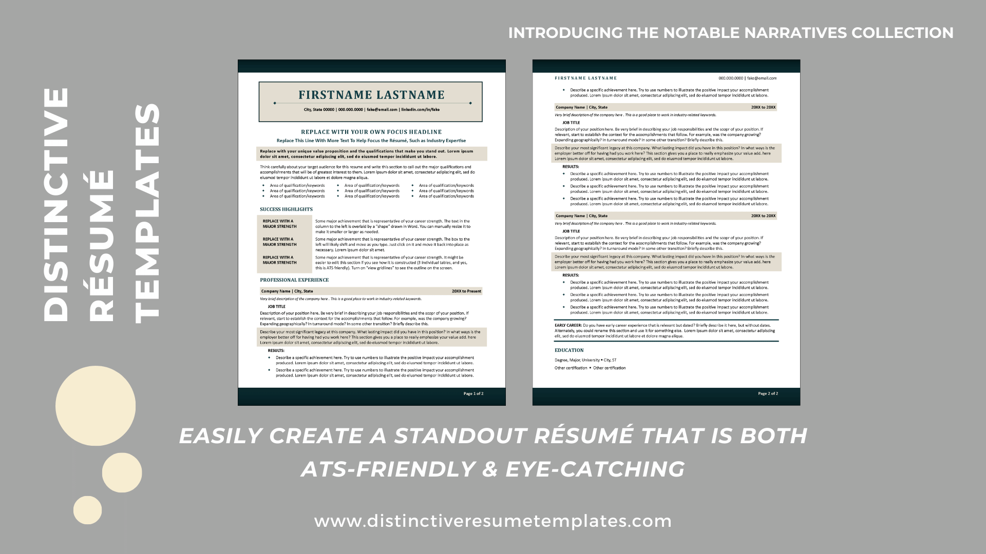 Editable Professional Resume Template for MS Word