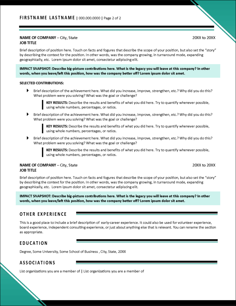 Dynamic Resume Format for Professionals | Distinctive Templates