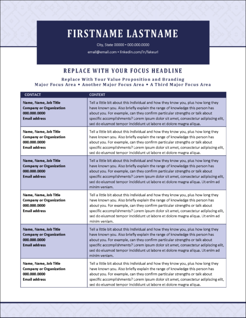 MS Word Career Templates Set for Experienced Professionals ...