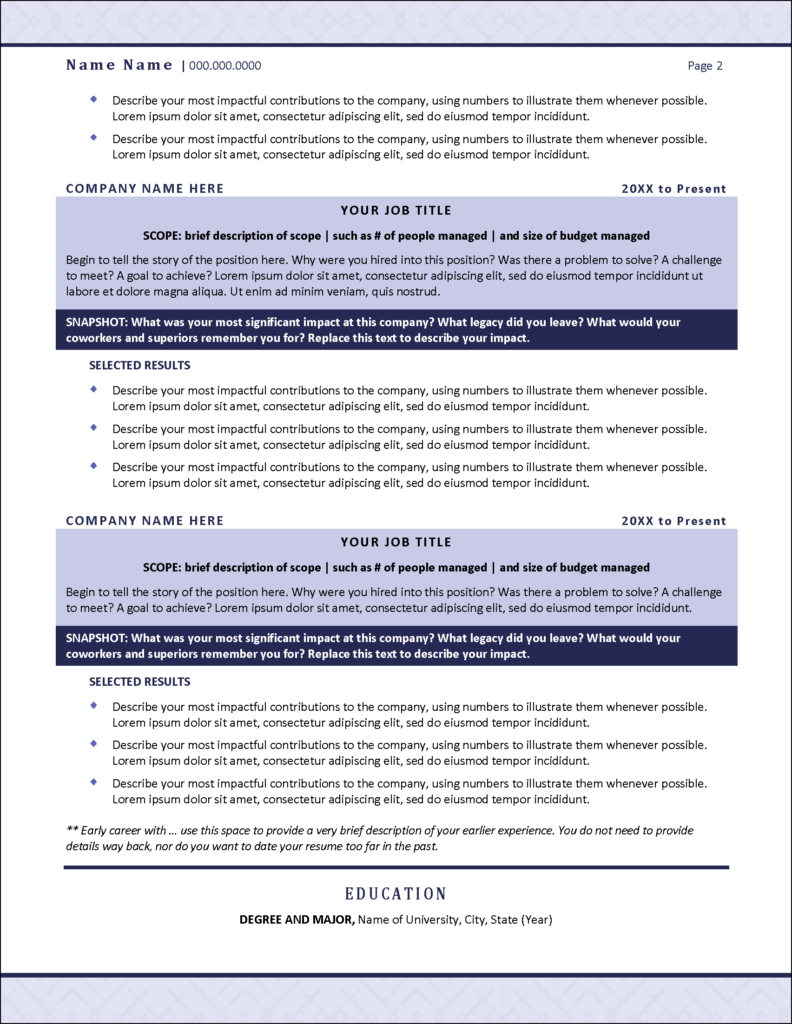 Easily Create a Resume for Experienced Professionals | Distinctive ...