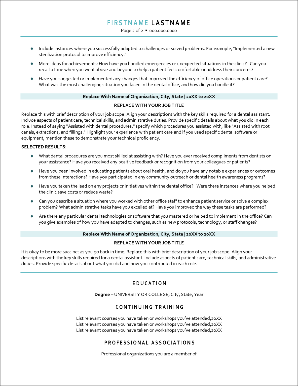 Essential Career Document Templates for Dental Assistants | Distinctive ...