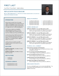 Comprehensive Career Templates for Tech Professionals | Distinctive ...