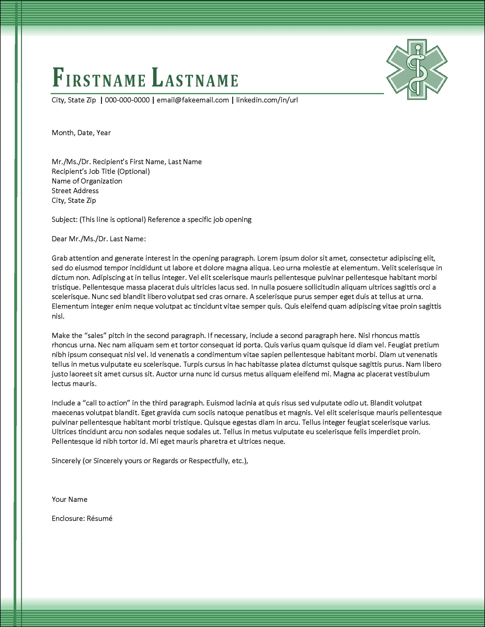 Career Templates Set for EMT Professionals | Distinctive Templates